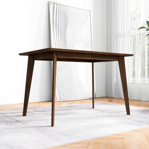 George Oliver Erieanna Mid-Century Modern Rectangular Solid Wood Dining Table & Reviews | Wayfair
